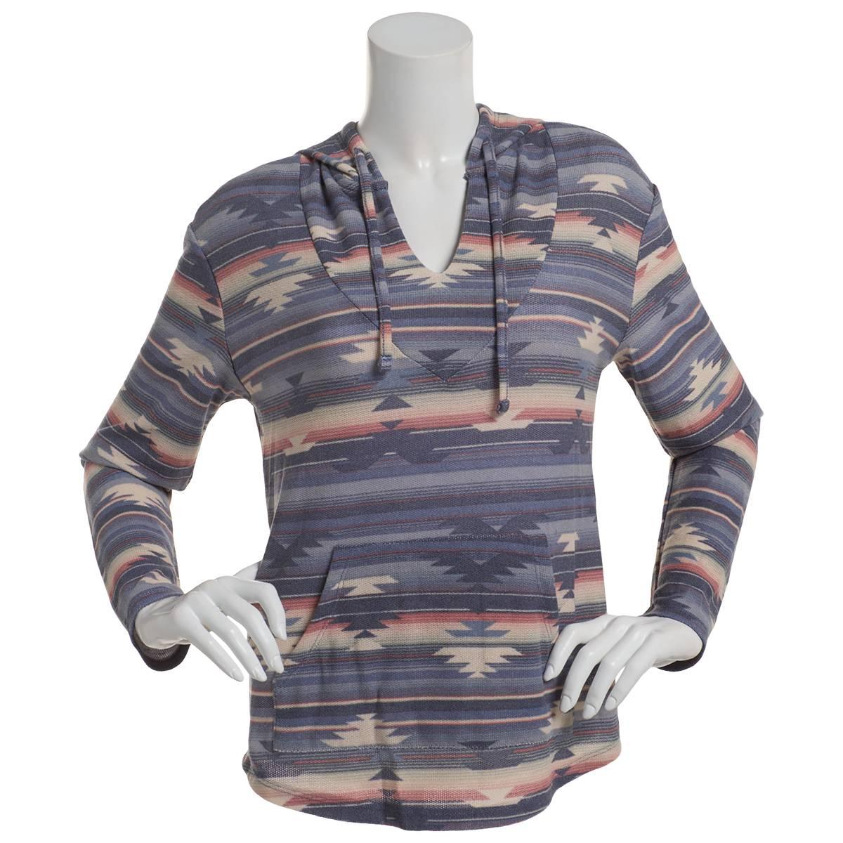 Click here for Juniors Wallflower Aztec Hacci Baja Hoodie prices