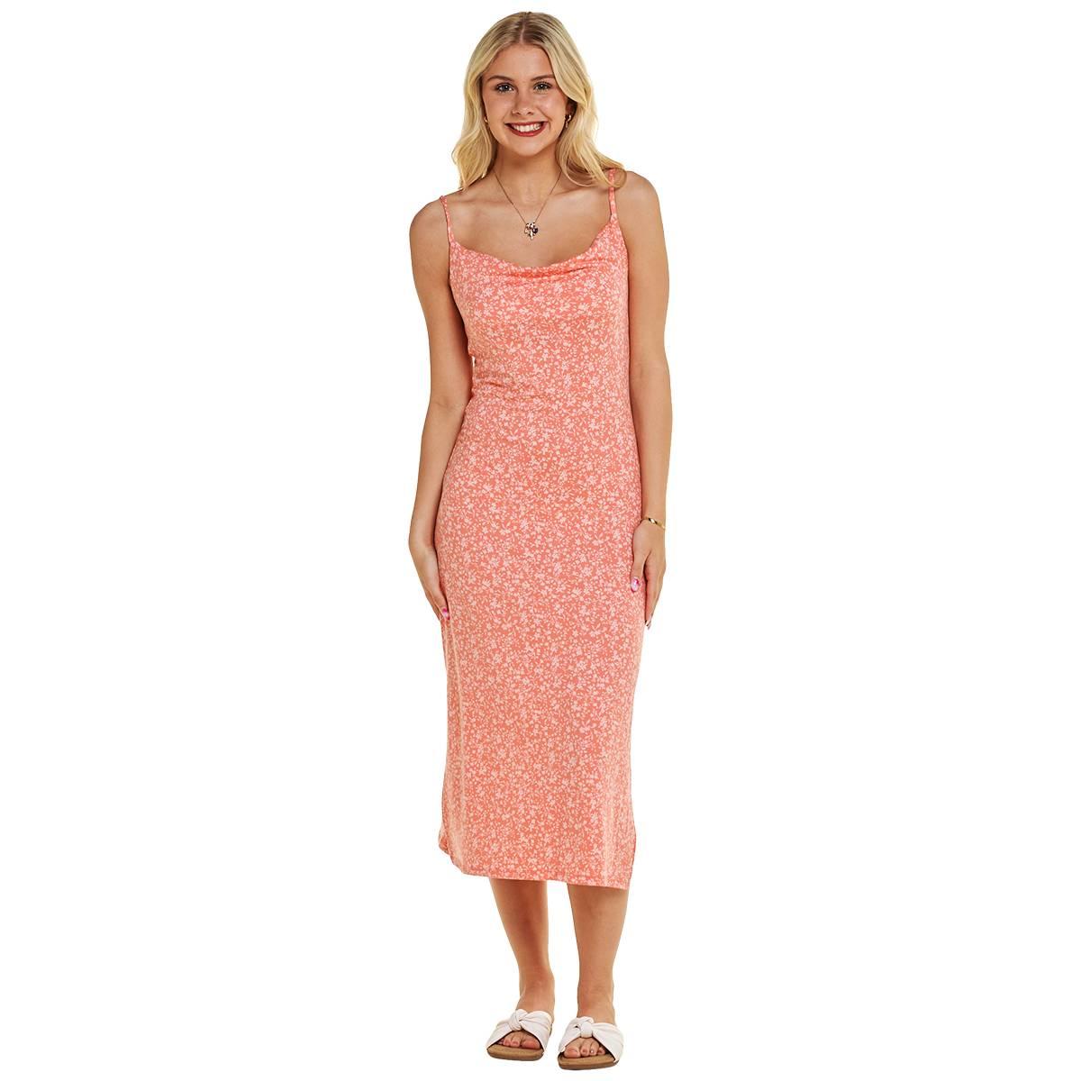 Click here for Juniors Wallflower Drape Neck Ditsy Midi Slip Dres... prices