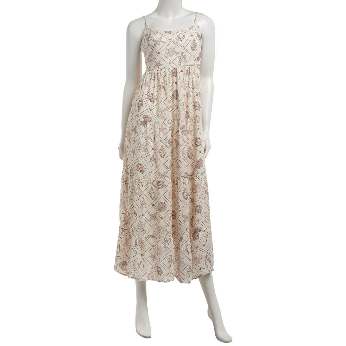 Click here for Juniors Wallflower Tropical Print Gauze Tier Midi... prices
