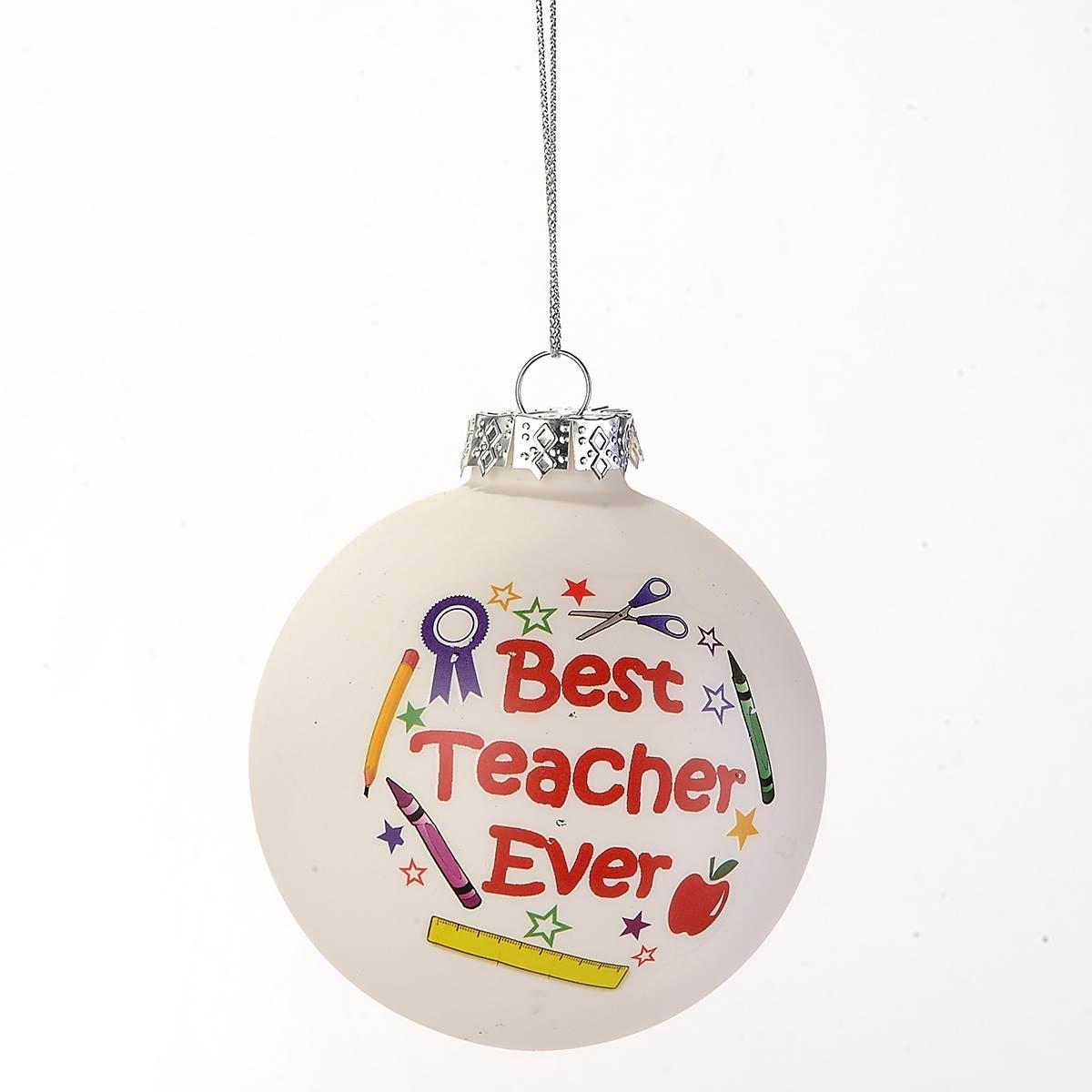 Click here for Best Teacher Ever Glass Ball Ornament prices