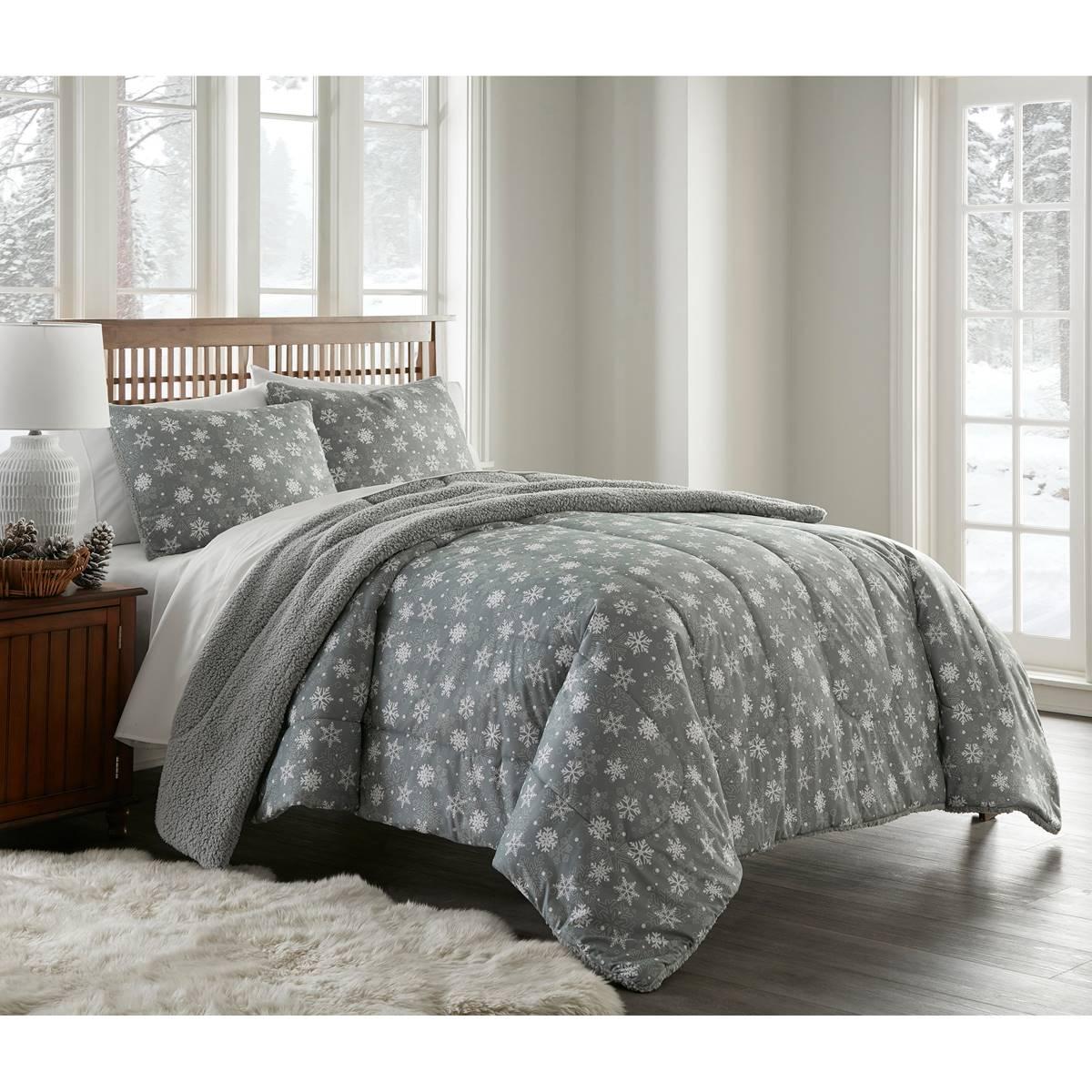 Click here for Micro Flannel(R) Reverse to Sherpa Snowflake 3pc.... prices
