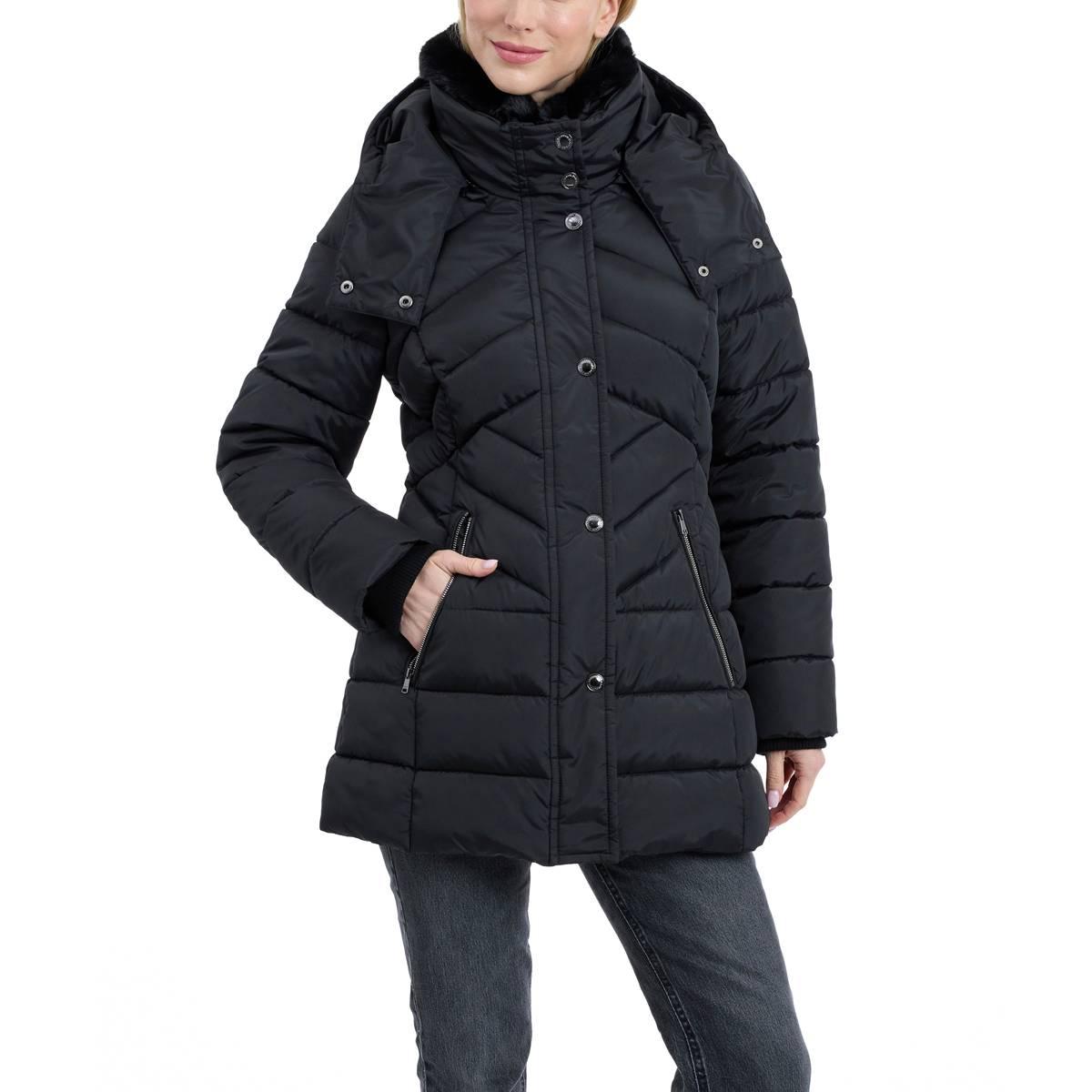 Click here for Petite London Fog Short Puffer Coat With Faux Fur... prices