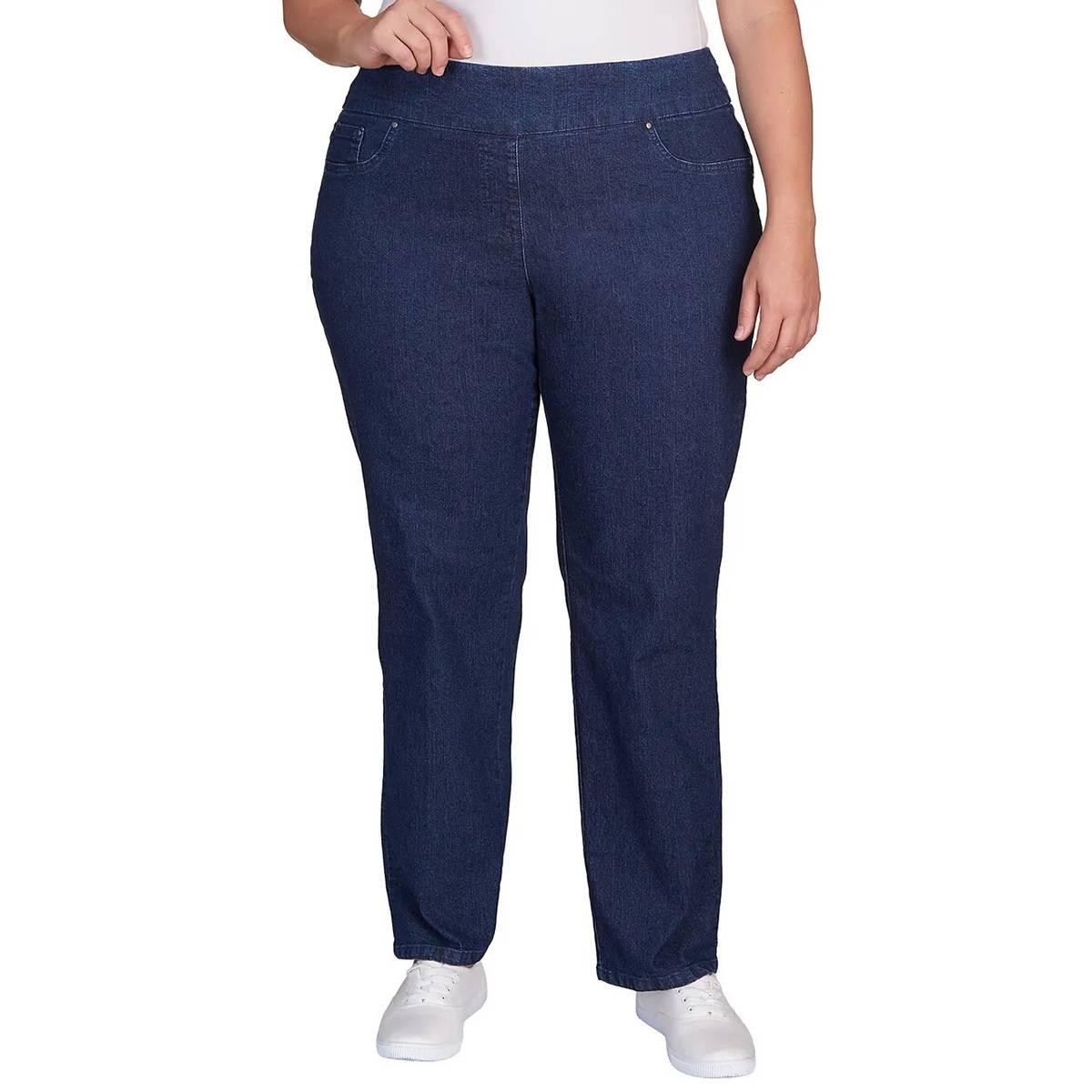 Ruby Rd. Plus Size Pull On Denim Pants - Indigo