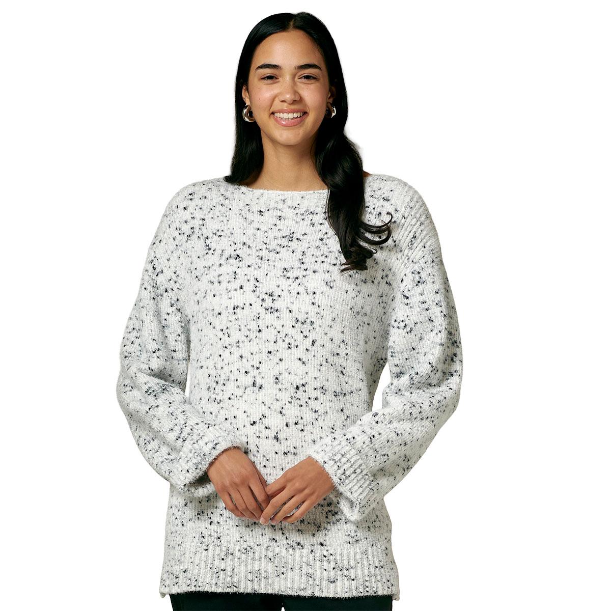 Click here for Petite Ruby Rd. Luxe Hour Long Sleeve Speckled Swe... prices