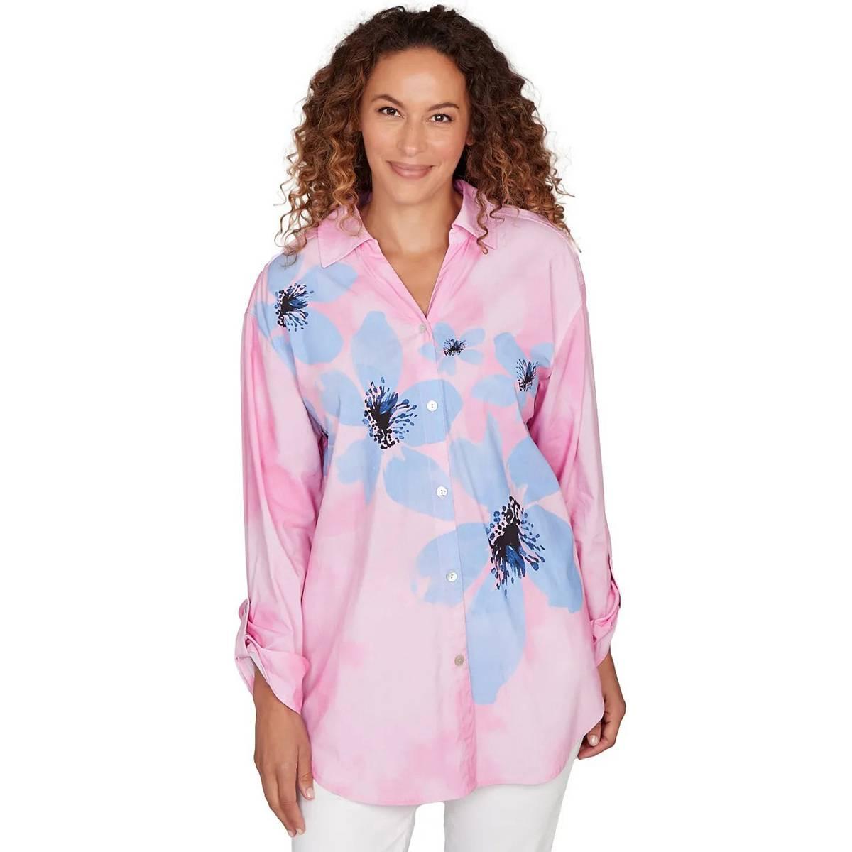 Click here for Womens Ruby Rd. Sunset Blvd Watercolor Floral Butt... prices