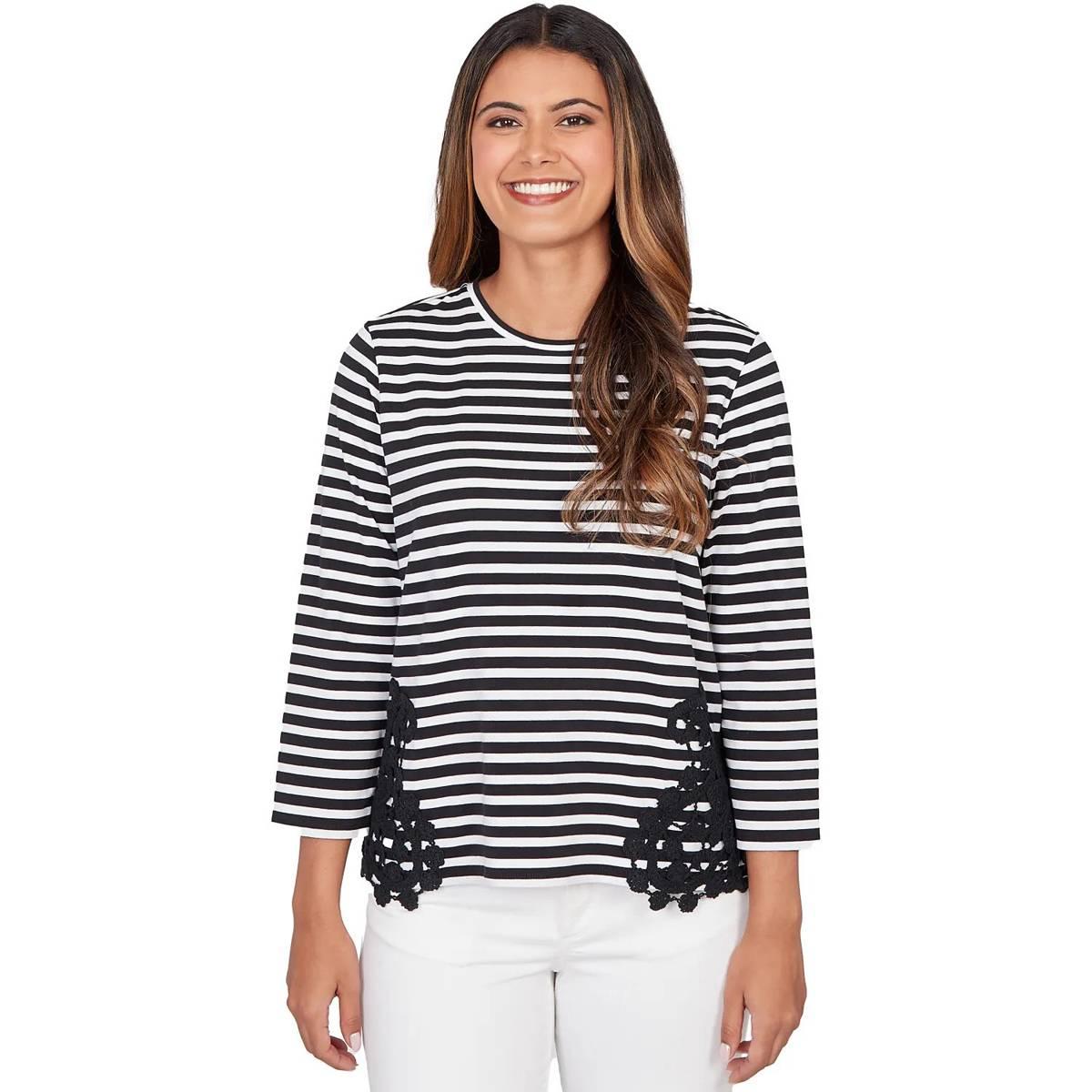 Click here for Womens Ruby Rd. Sunset Blvd 3/4 Sleeve Stripe Lace... prices