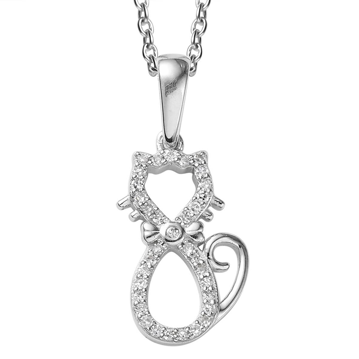Click here for Nova Star(R) 1/10ctw. Lab Grown Diamond Cat Pendan... prices