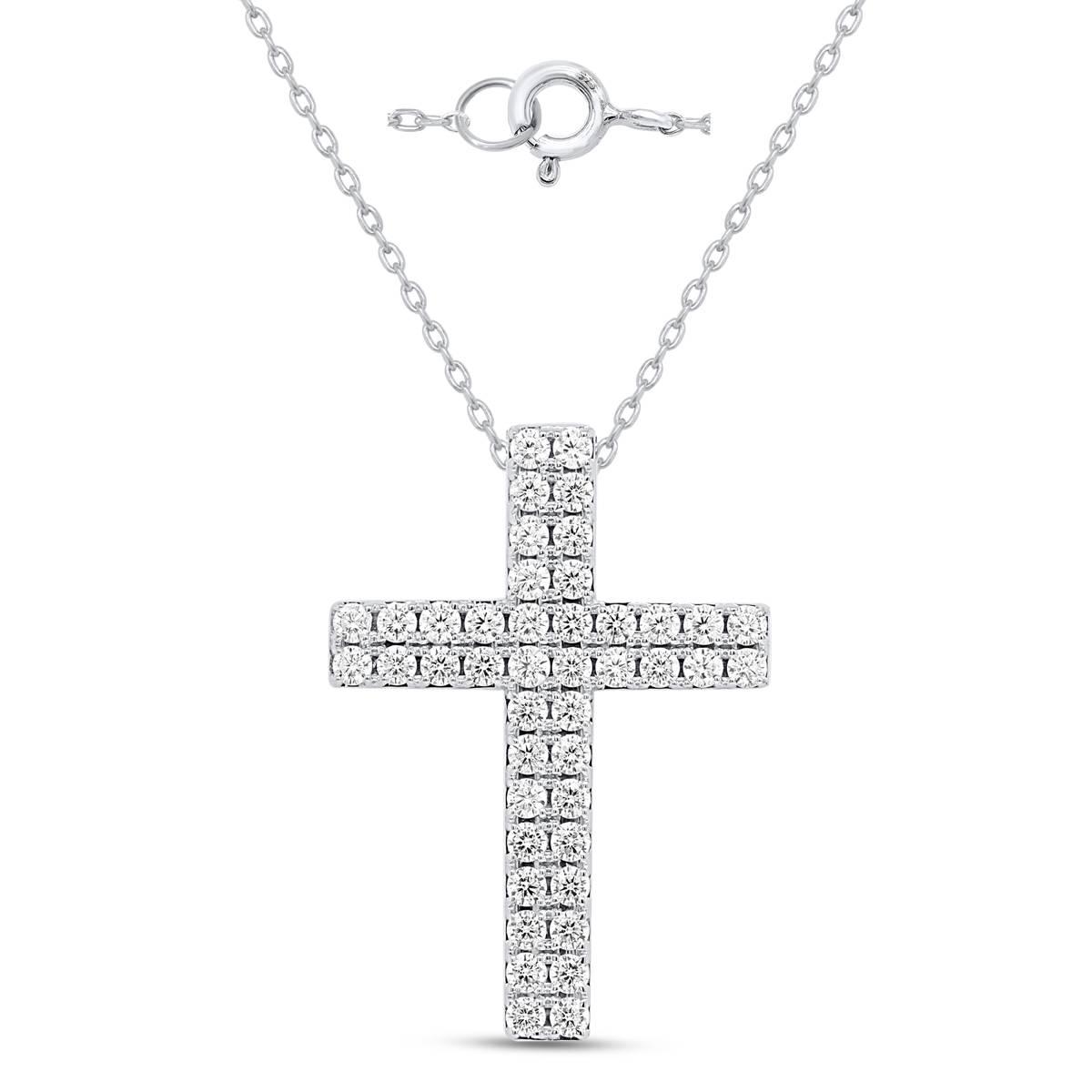 Click here for Nova Star(R) Sterling Silver 2-Row Lab-Grown Diamo... prices