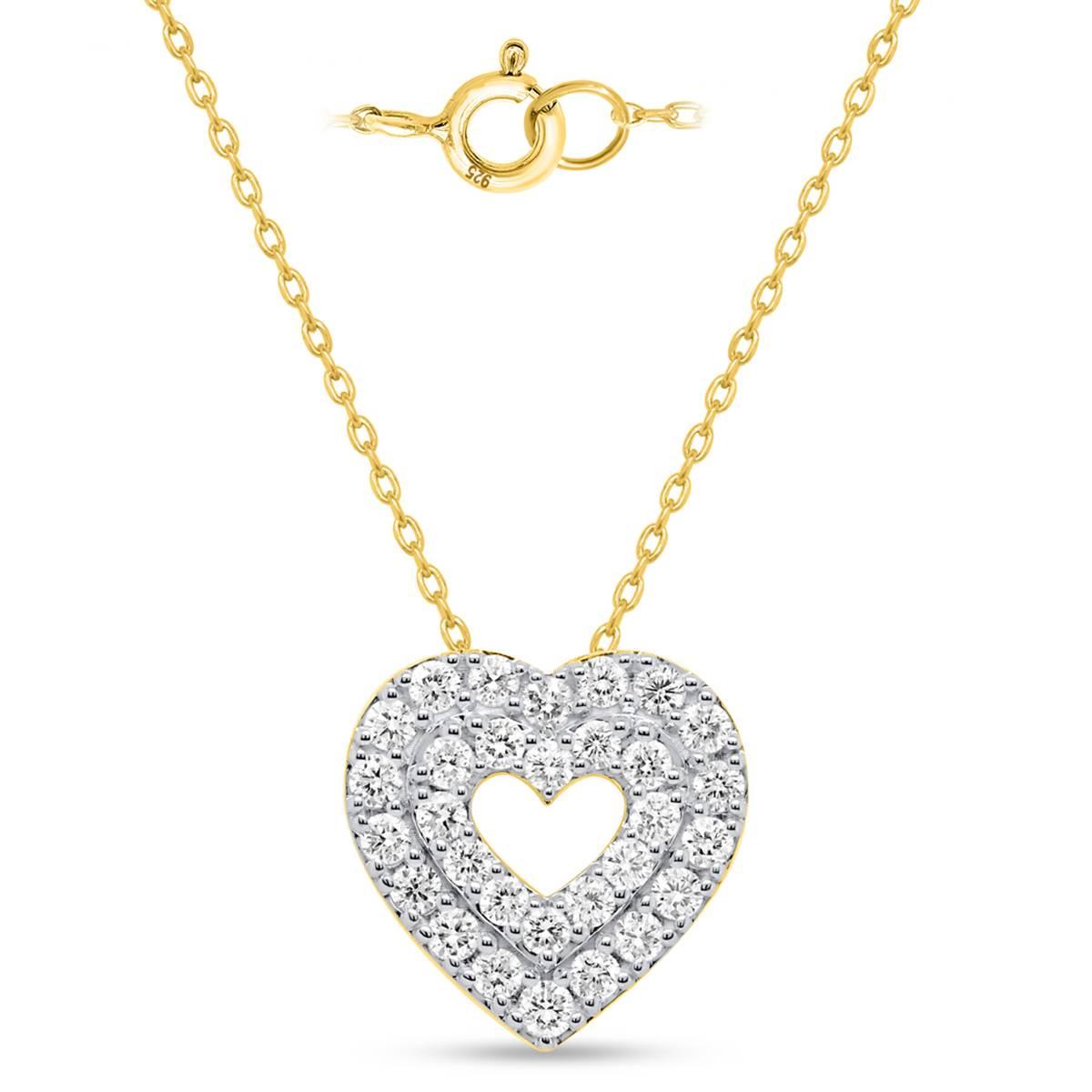 Click here for Nova Star(R) Gold-Plated Lab-Grown Diamond 2-Row H... prices
