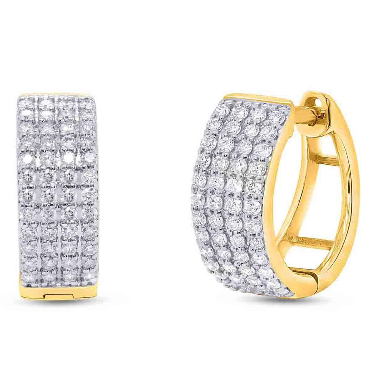 Click here for Nova Star(R) Gold Plated Lab Grown Diamond Hoop Ea... prices