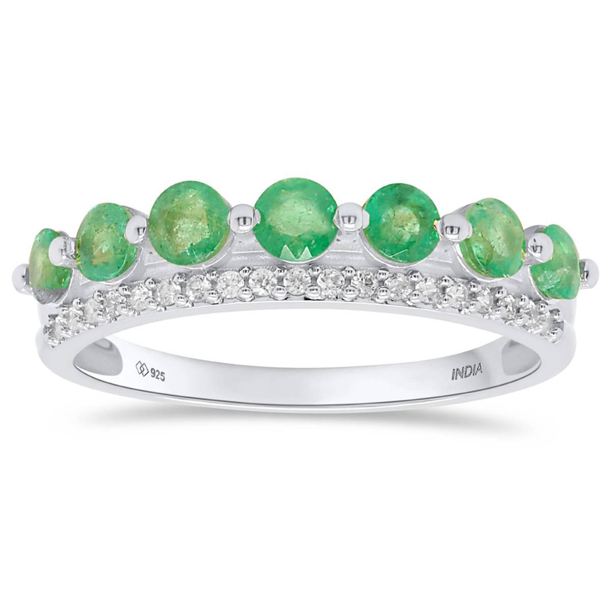 Click here for Gemstone Classics(tm) Sterling Silver Emerald & Wh... prices