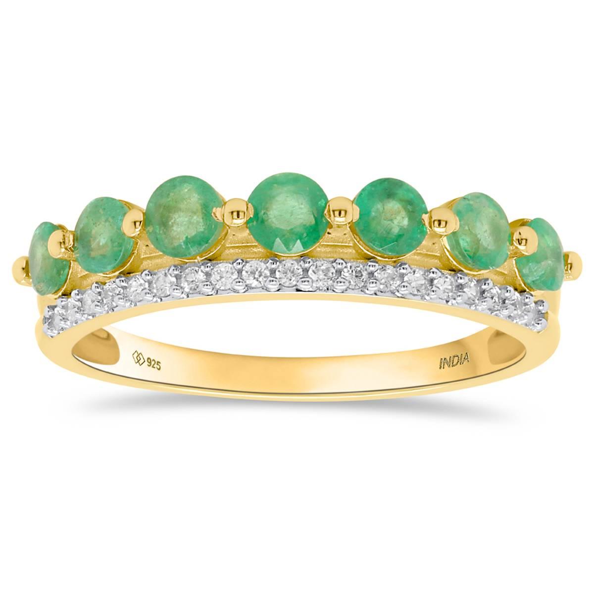 Click here for Gemstone Classics(tm) Round Emerald with White Zir... prices