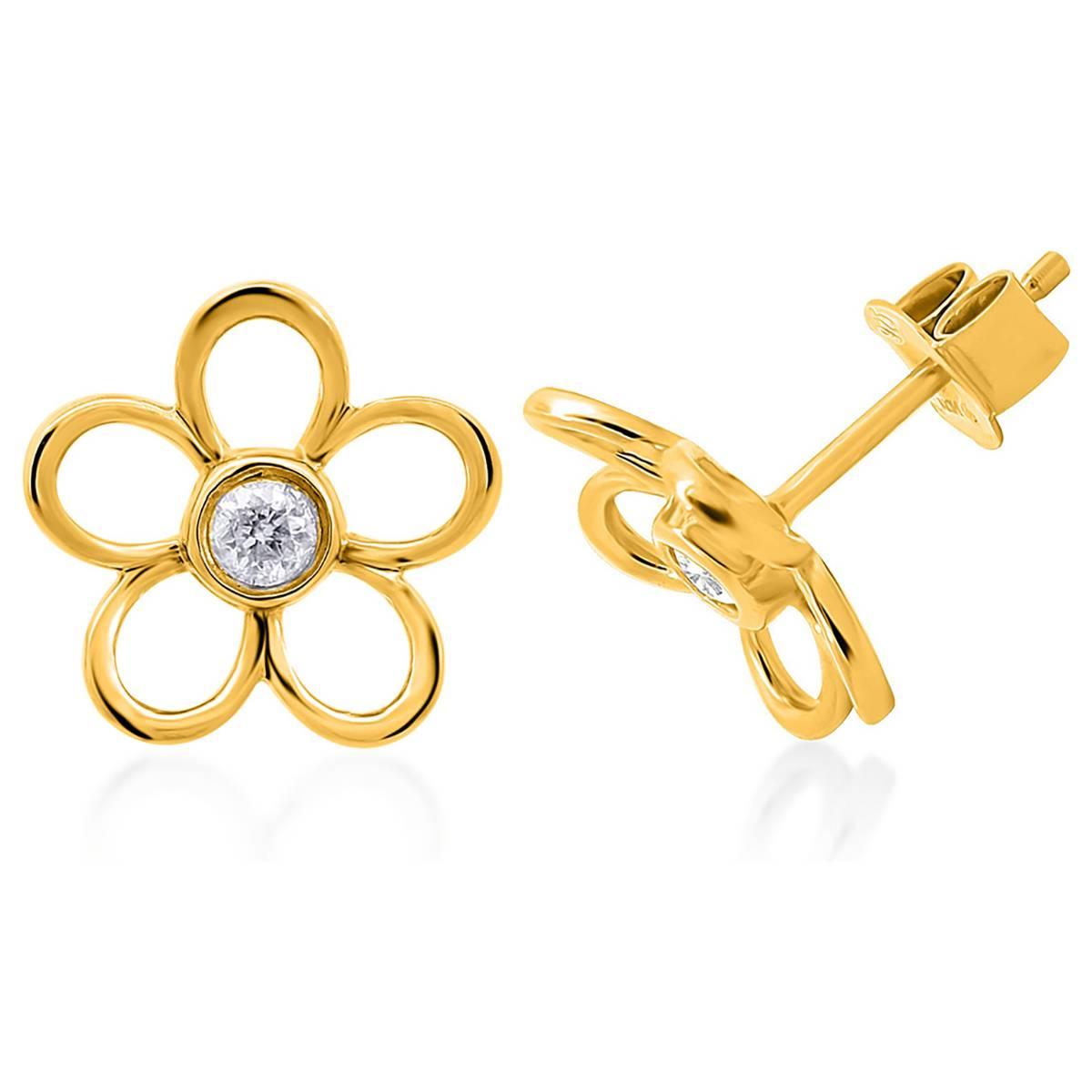 Click here for Diamond Classics(tm) 1/5ctw. Diamond Flower Stud E... prices