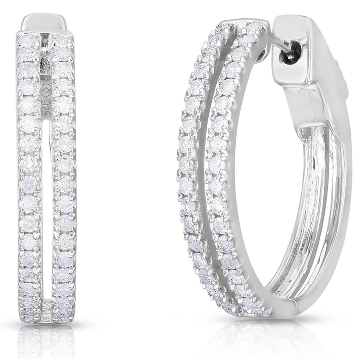 Click here for Diamond Classics(tm) 1/2ctw. Diamond 2-Row Hoop Ea... prices