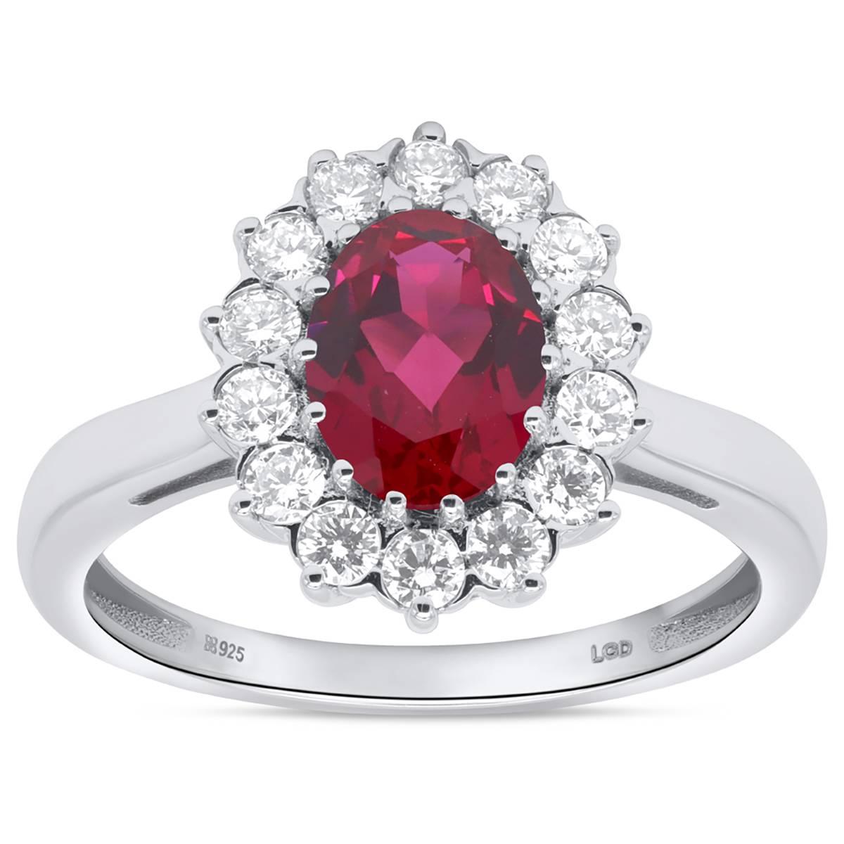 Click here for Nova Star(R) Oval Lab Grown Ruby w/ 1/2ctw. Lab Gr... prices