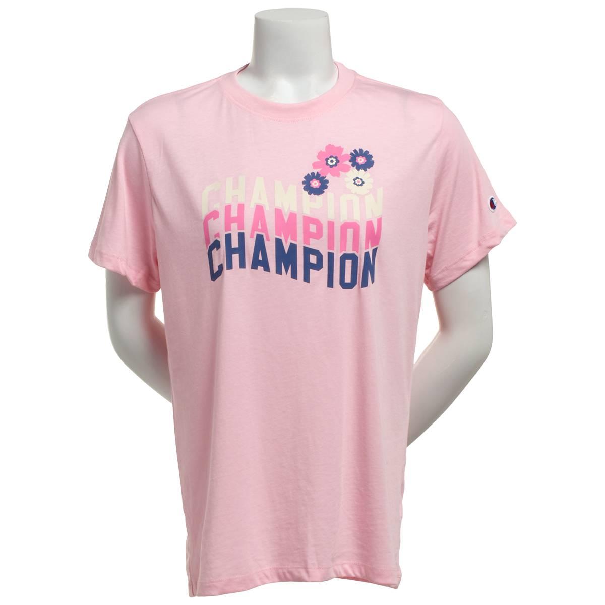 Click here for Womens Champion(R) Triple Champion Wave Tee - Rose... prices