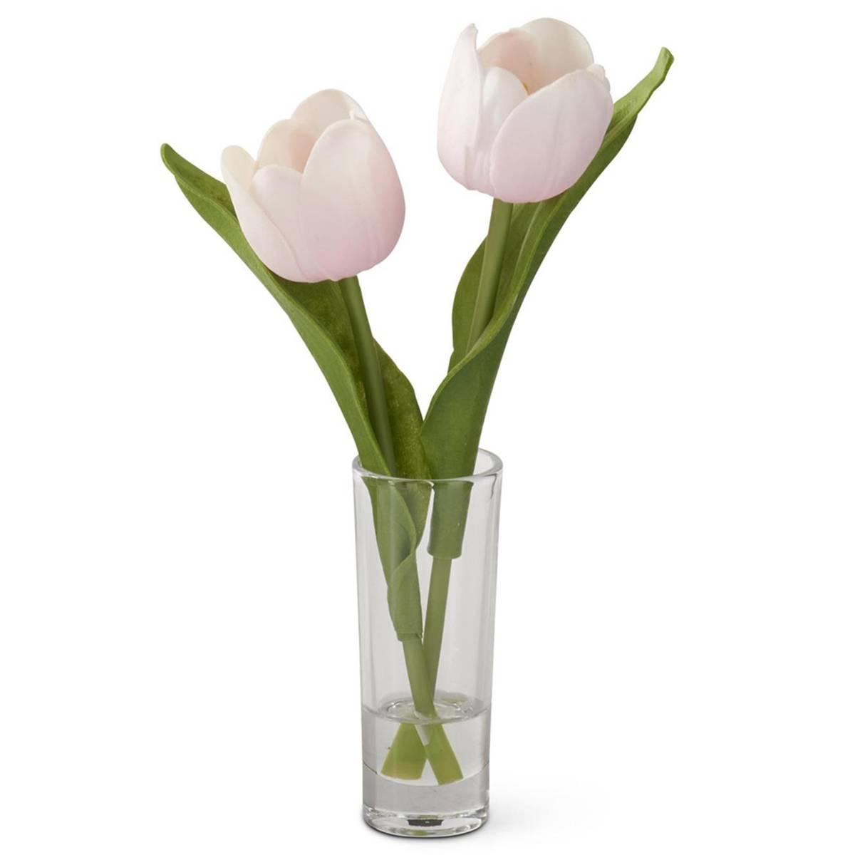 Click here for K&K Interiors Double Tulip in Vase with Faux Water prices