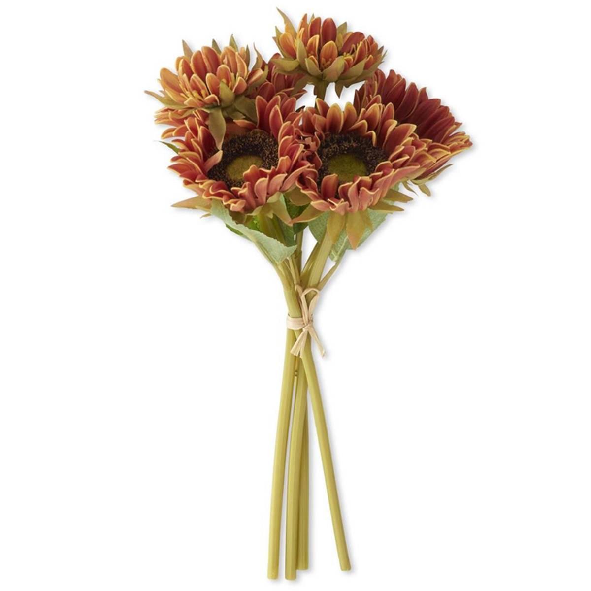 Click here for K&K Interiors 13in. Orange Real Touch Sunflower Bu... prices