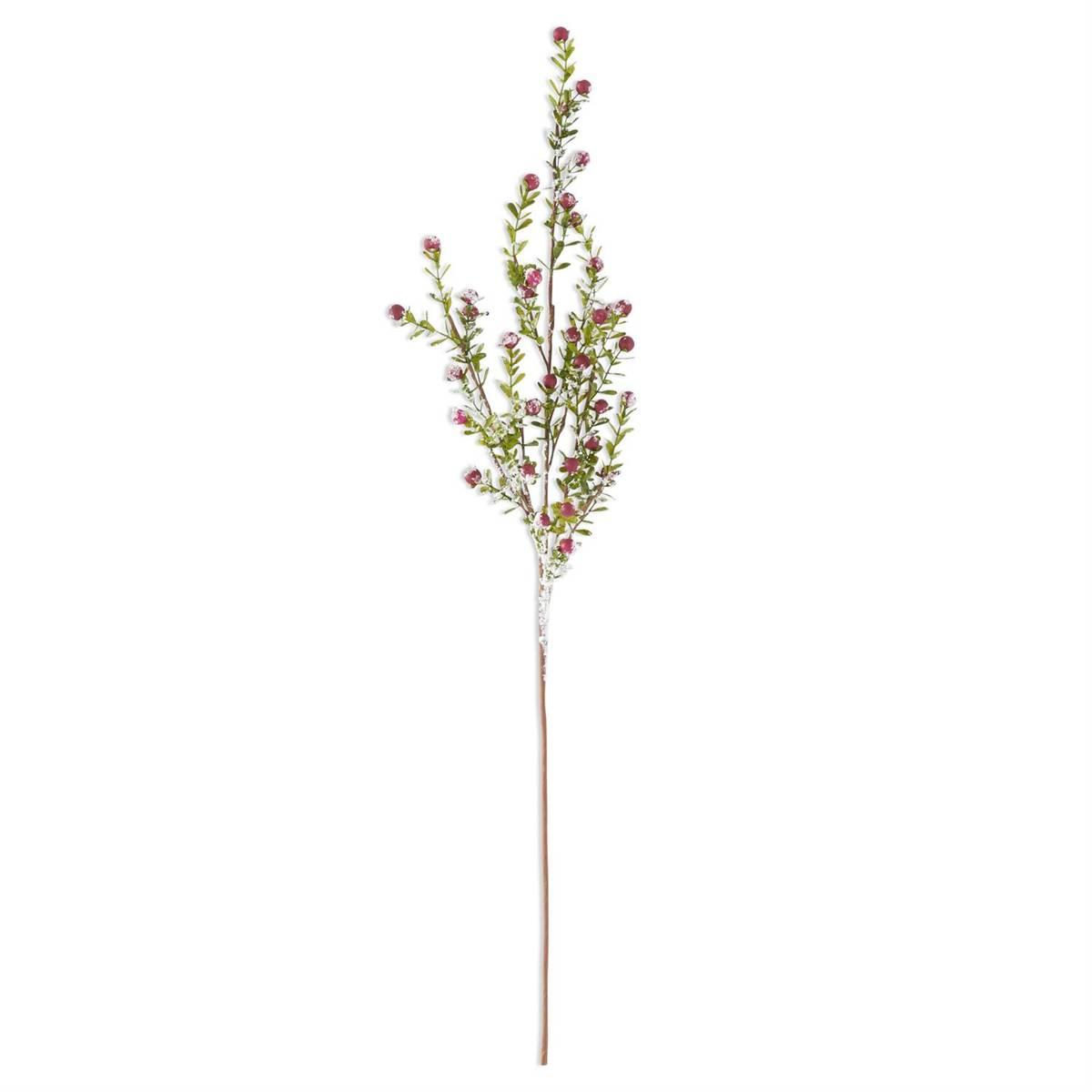 Click here for K&K Interiors Glitter Snowy Red Berry Leaf Stem prices