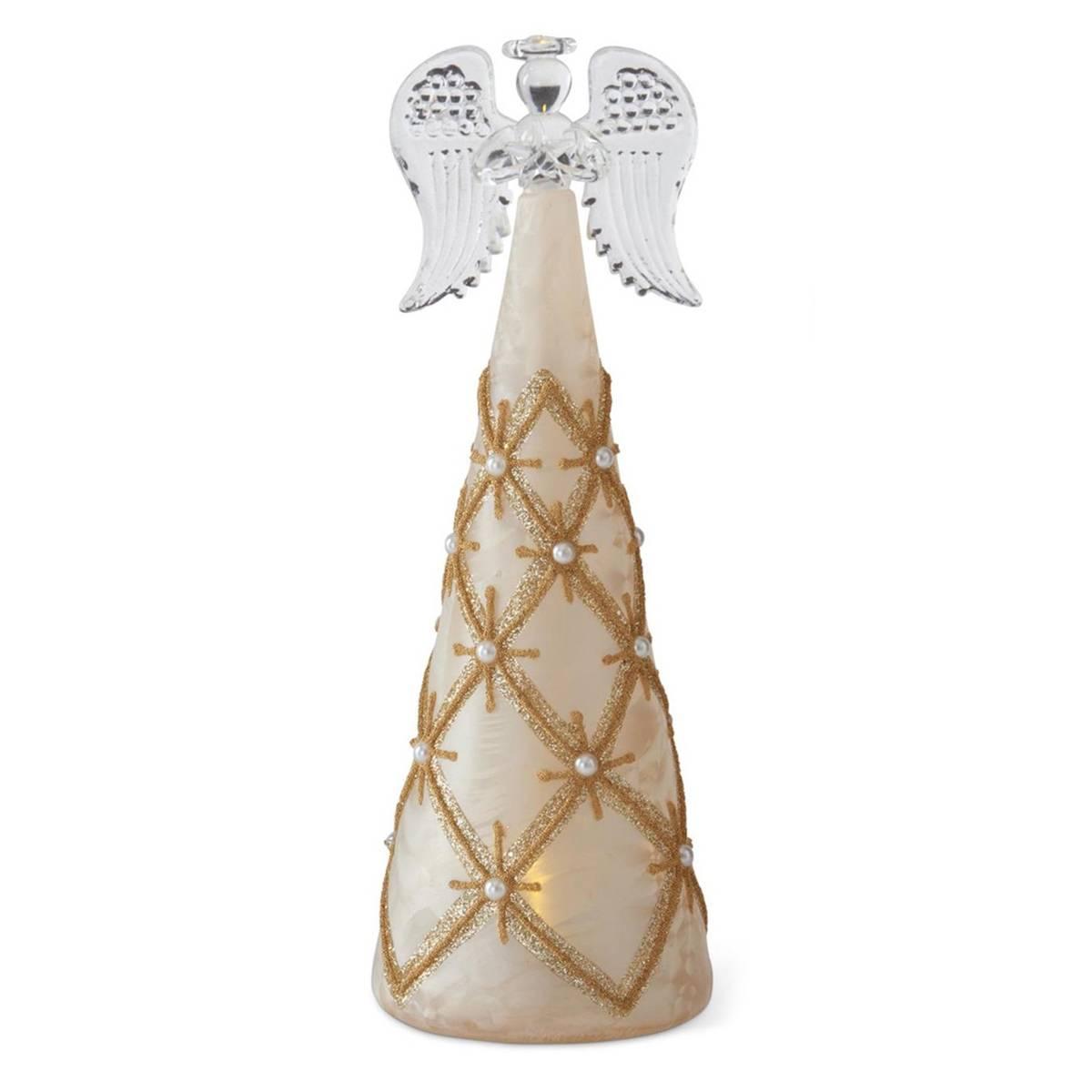 Click here for K&K Interiors 9.75in. Glass LED Cone Shape Angel H... prices
