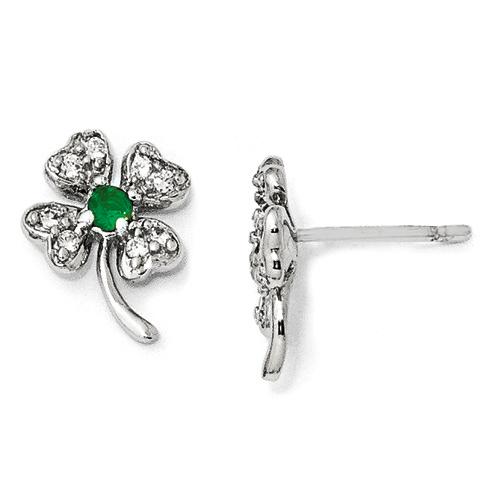 Click here for Glass Simulated Emerald 4-Leaf Clover Earrings prices