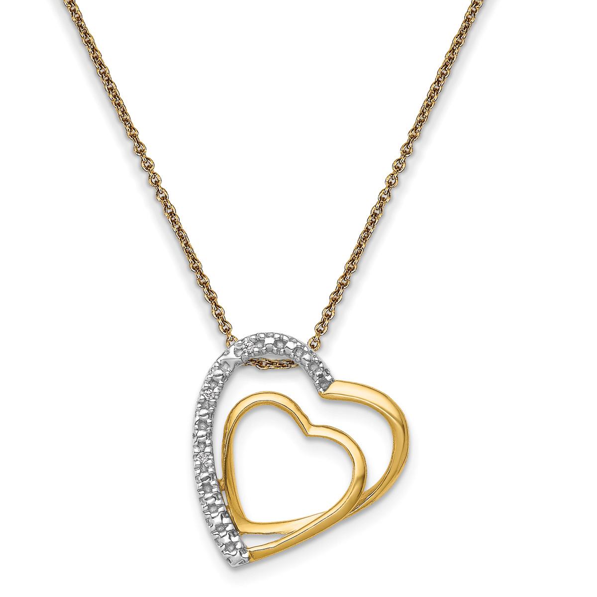 Click here for Diamond Classics(tm) Double Heart Slide Pendant Ne... prices