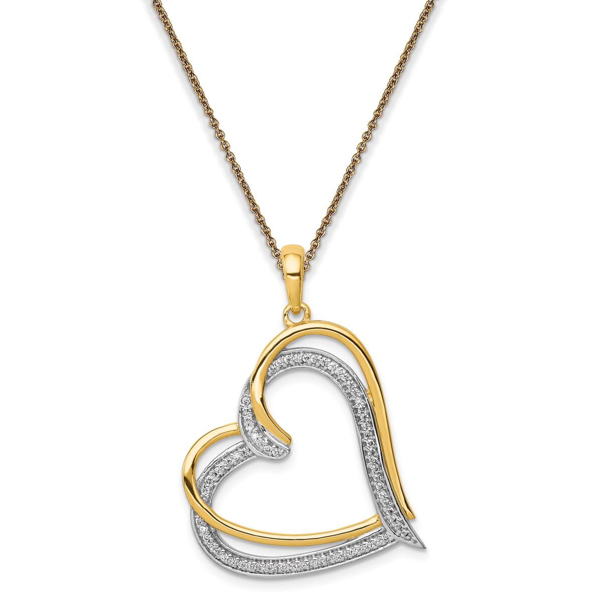 Click here for Diamond Classics(tm) Two-Tone Double Heart Pendant... prices