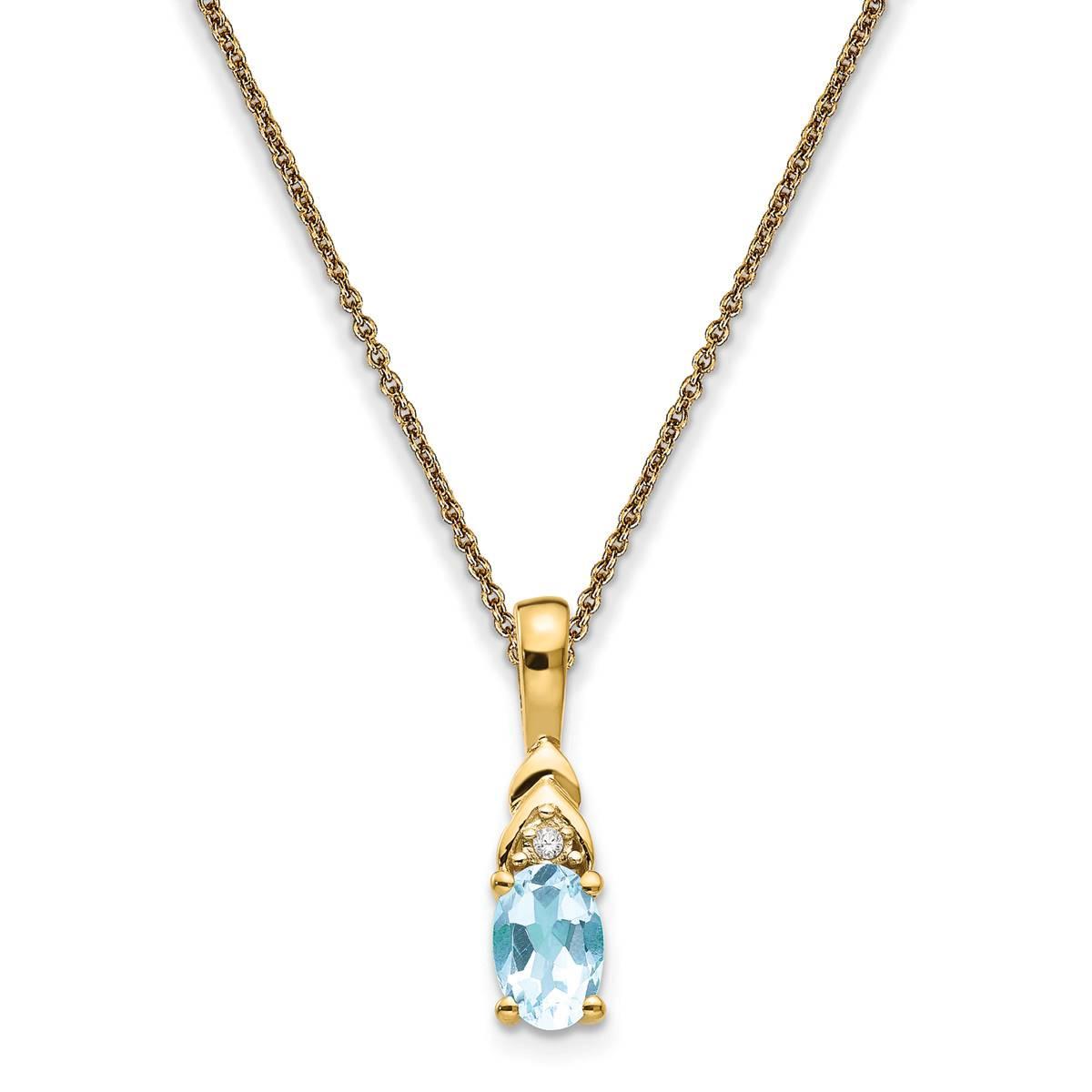 Click here for 14kt. Yellow Gold Oval Aquamarine Necklace prices