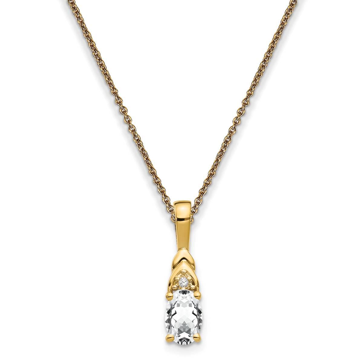 Click here for 14kt. Yellow Gold Oval Topaz Diamond Necklace prices