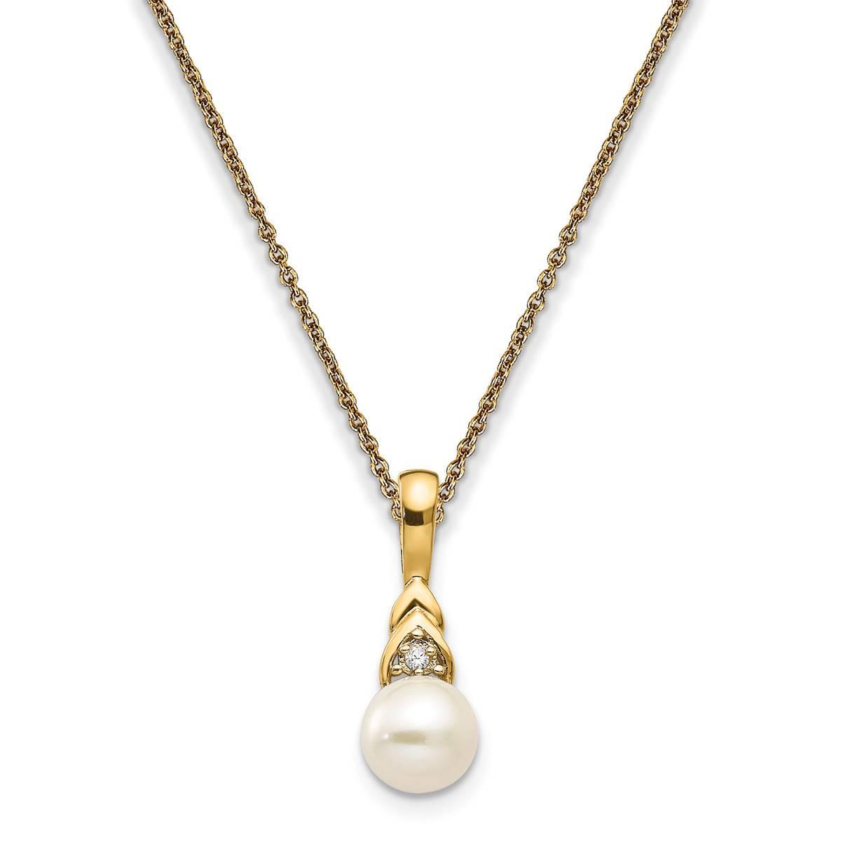 Click here for 14kt. Yellow Gold Round Pearl Diamond Necklace prices
