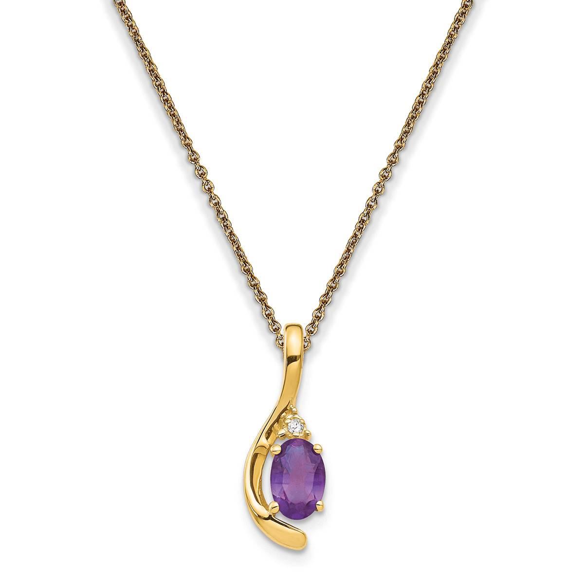 Click here for 14kt. Yellow Gold Purple Amethyst Necklace prices
