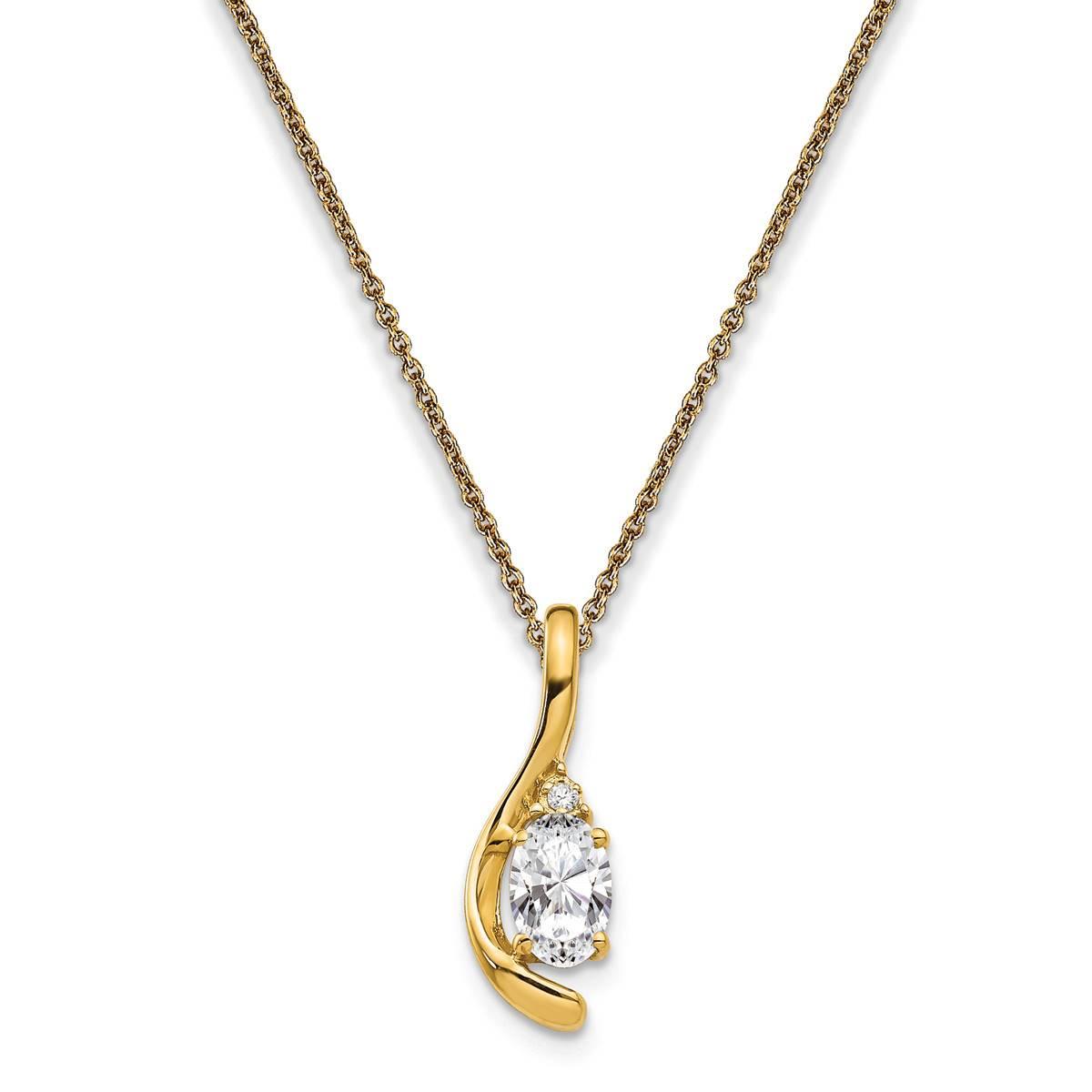 Click here for 14kt. Yellow Gold White Topaz Necklace prices