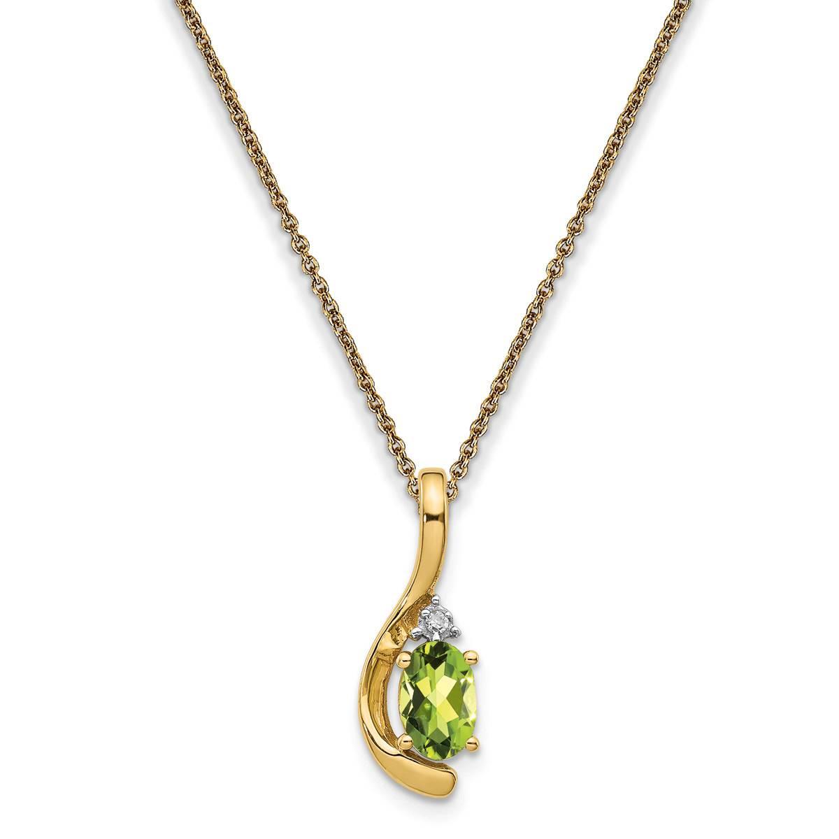 Click here for 14kt. Yellow Gold Green Peridot Pendant Necklace prices