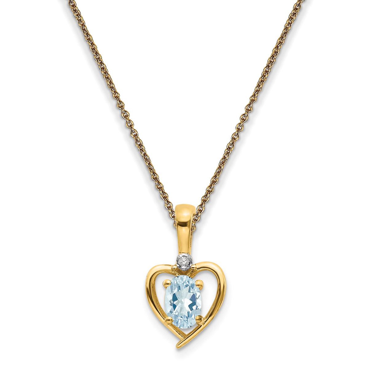 Click here for 14kt. Aquamarine Diamond Pendant Necklace prices