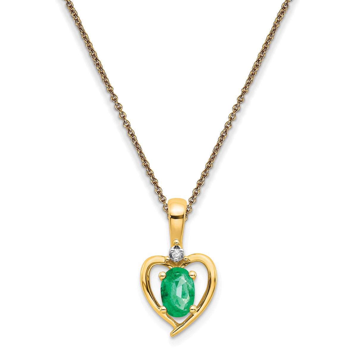 Click here for 14kt. Emerald Diamond Pendant Necklace prices