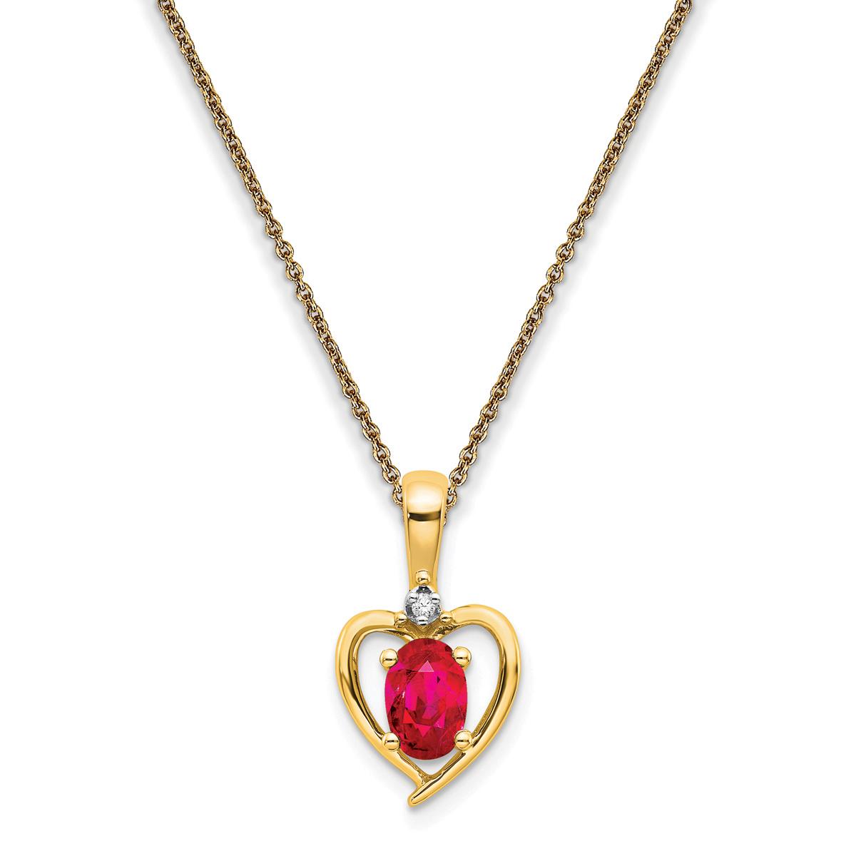 Click here for Gemstone Classics(tm) 14kt. Ruby Diamond Pendant N... prices