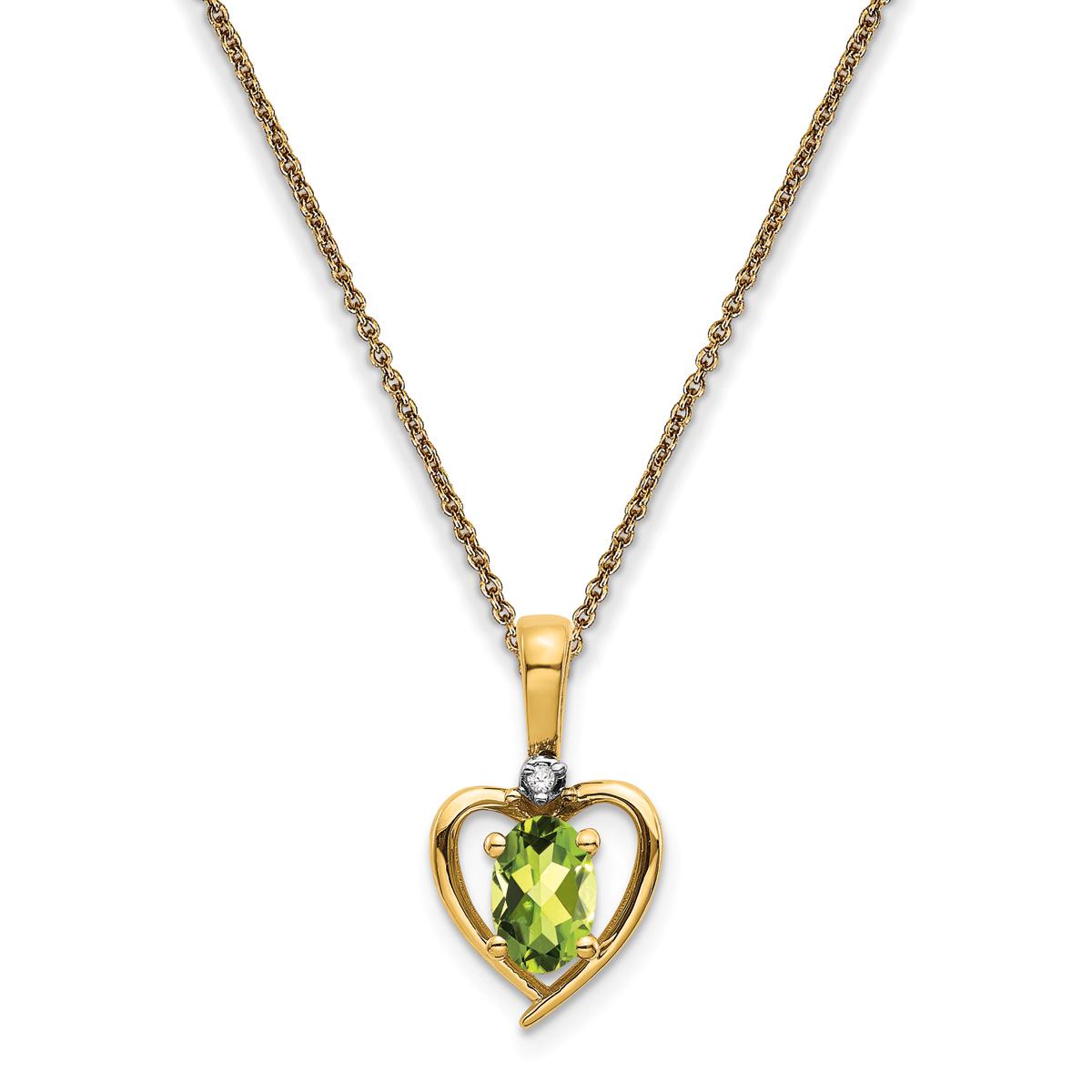 Click here for Gemstone Classics(tm) 14kt. Peridot Diamond Pendan... prices