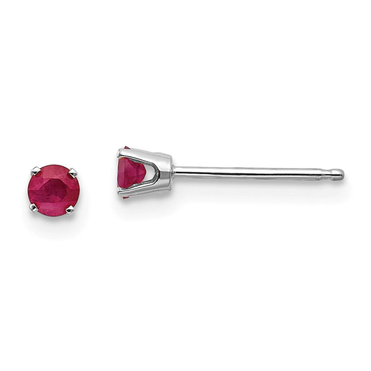 Click here for Gemstone Classics(tm) White Gold 3mm. Ruby Stud Ea... prices