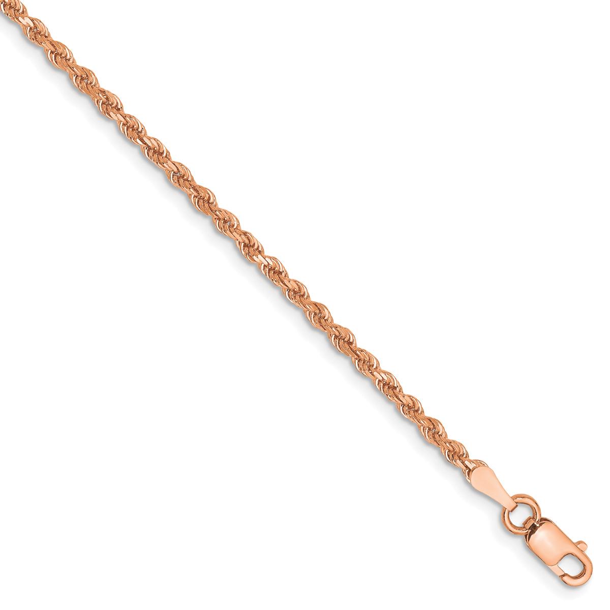 Click here for Gold Classics(tm) 2mm. Rose Gold Diamond Cut Rope... prices