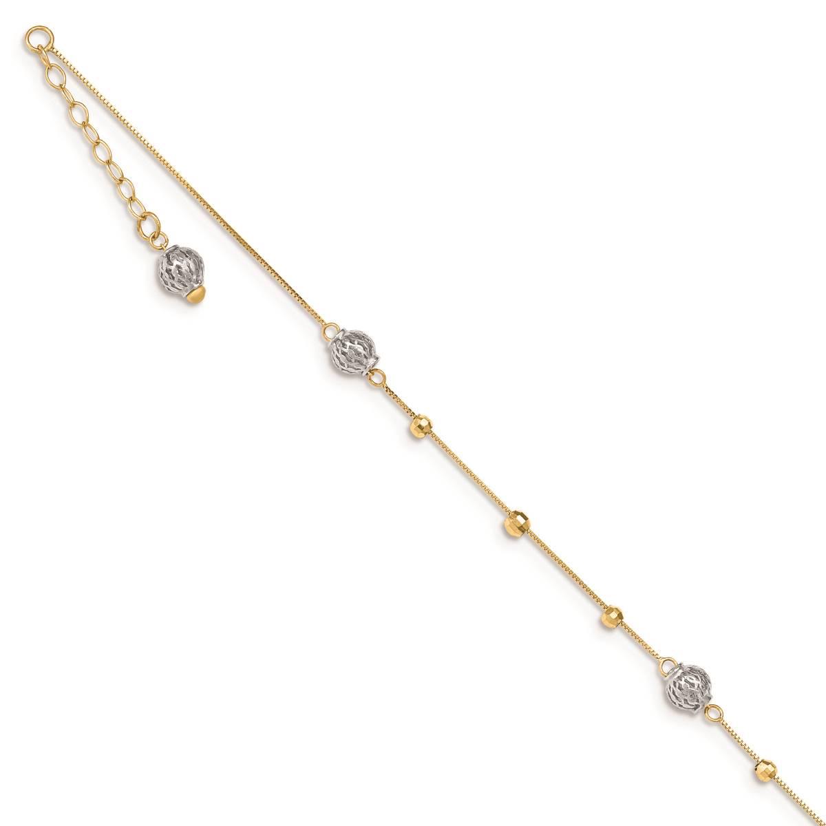 Click here for Gold Classics(tm) 14kt. Gold Two-Tone Bead with 9i... prices