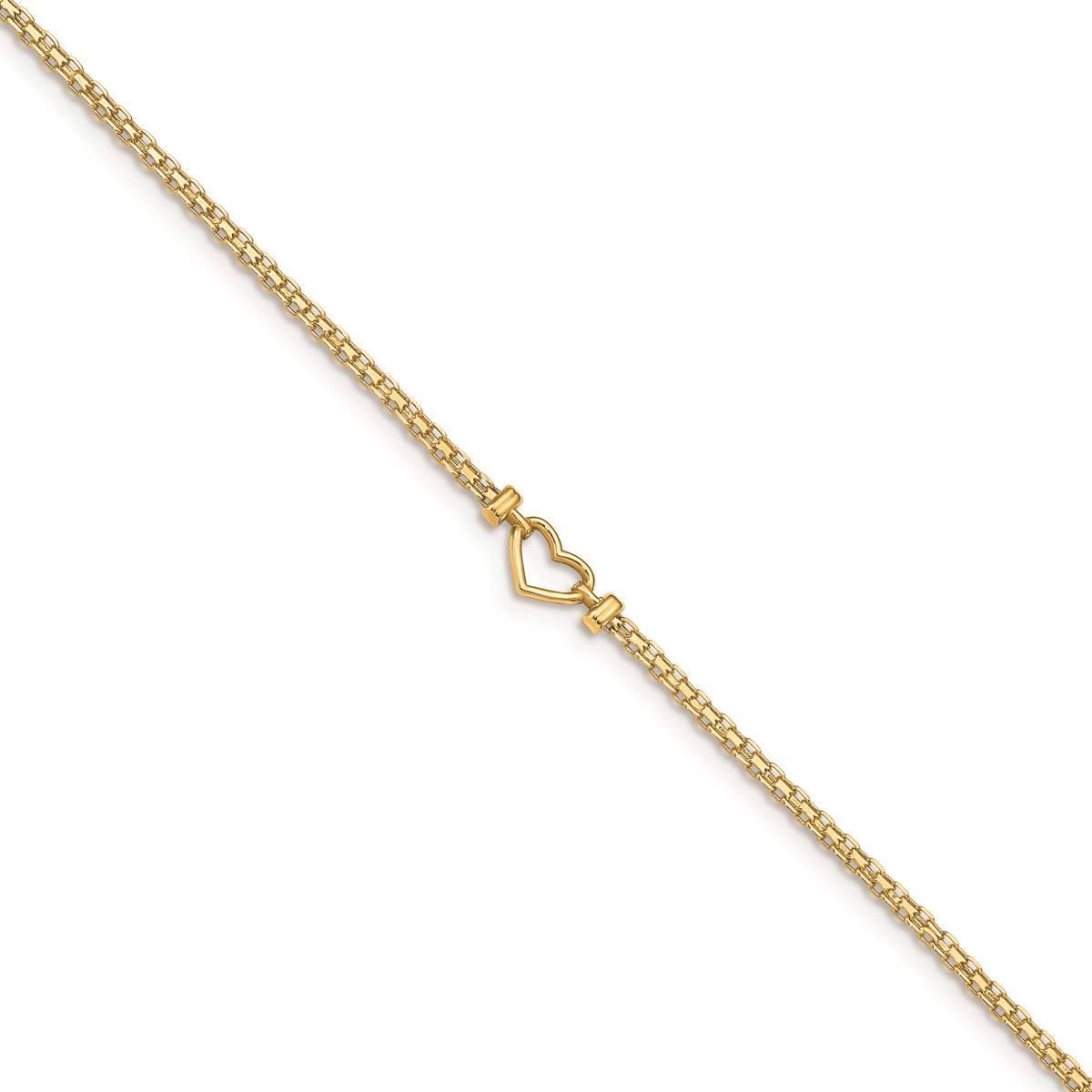 Click here for Gold Classics(tm) 14kt. Gold Fancy Heart 9in. Ankl... prices
