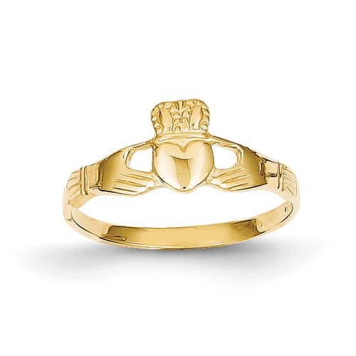 Click here for Gold Classics(tm) Thin 14kt. Polished Claddagh Rin... prices