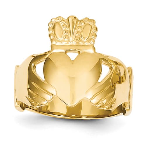 Click here for Gold Classics(tm) Wide 14kt. Gold Claddagh Ring prices