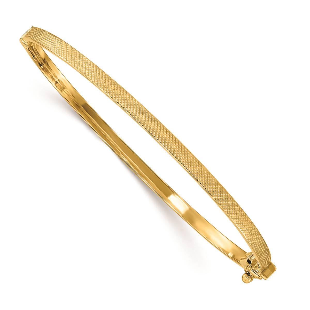 Click here for Gold Classics(tm) 14kt. Gold Textured Hinged Bangl... prices