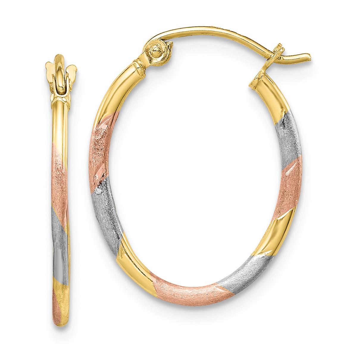 Click here for Gold Classics(tm) 10kt. & White & Rose Rhodium Hoo... prices