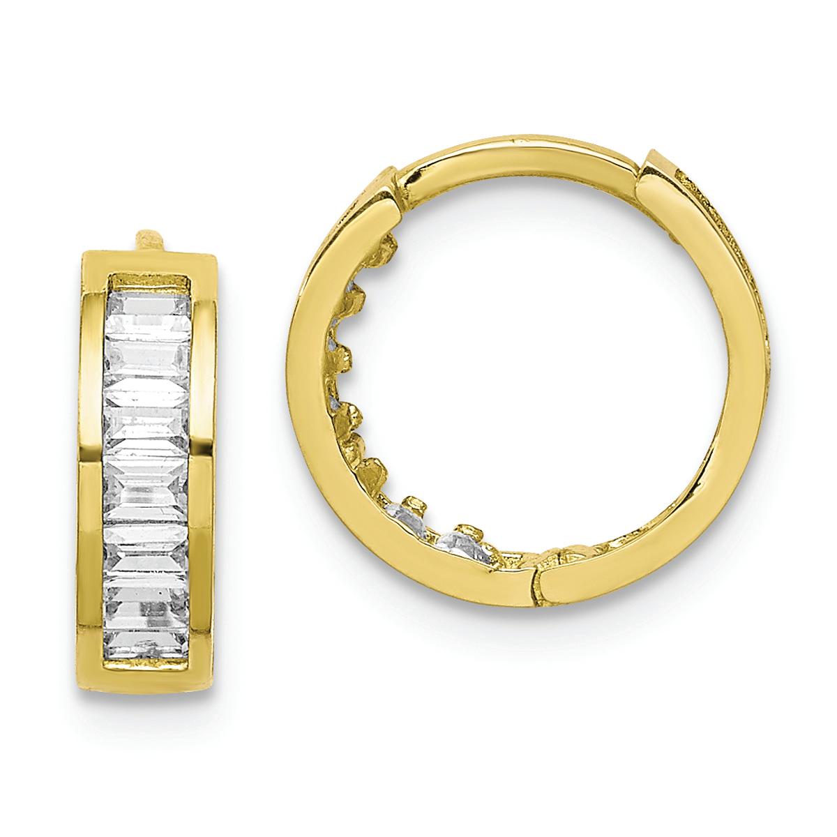 Click here for Gold Classics(tm) 10kt. CZ Hinged Hoop Earrings prices