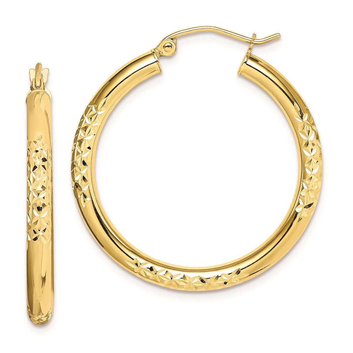 Click here for Gold Classics(tm) 10kt. Diamond-cut 30mm Hollow Tu... prices