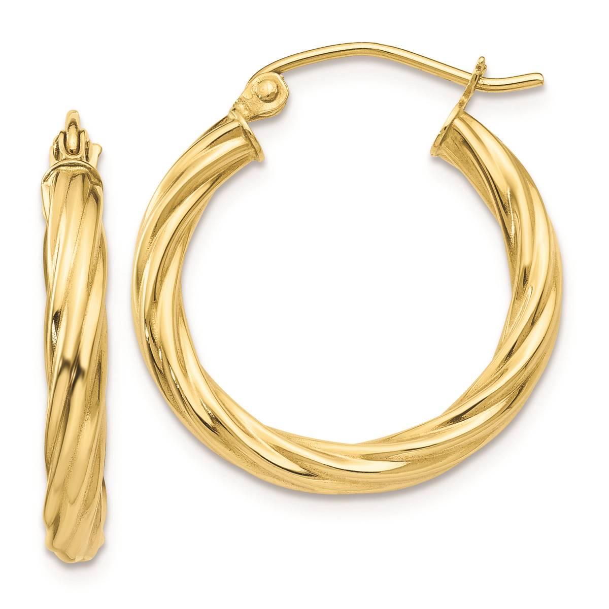 Click here for Gold Classics(tm) 10kt. Twist Polished Hoop Earrin... prices