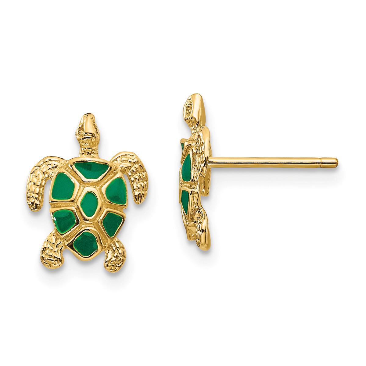 Click here for Gold Classics(tm) 14kt. Green Enameled Sea Turtle... prices