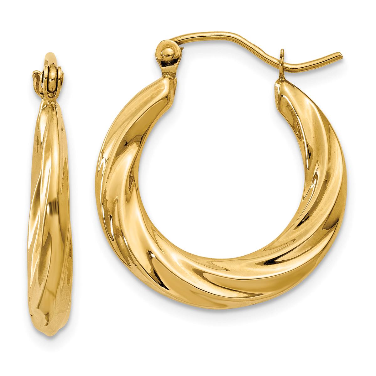 Click here for Gold Classics(tm) 21mm Gold Twisted Hoop Earrings prices